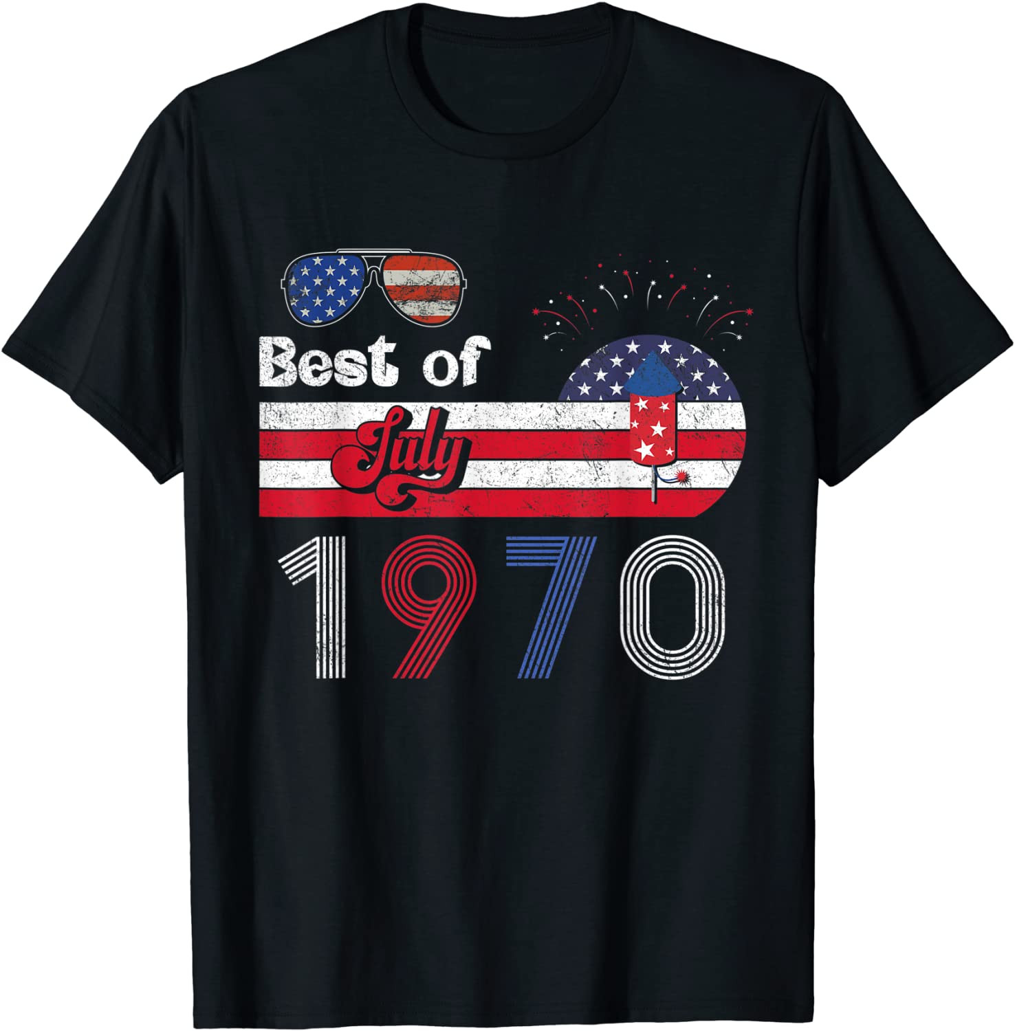 51th Birthday July 1970 Patriotic 4th Of July 51 Years Old T-Shirt