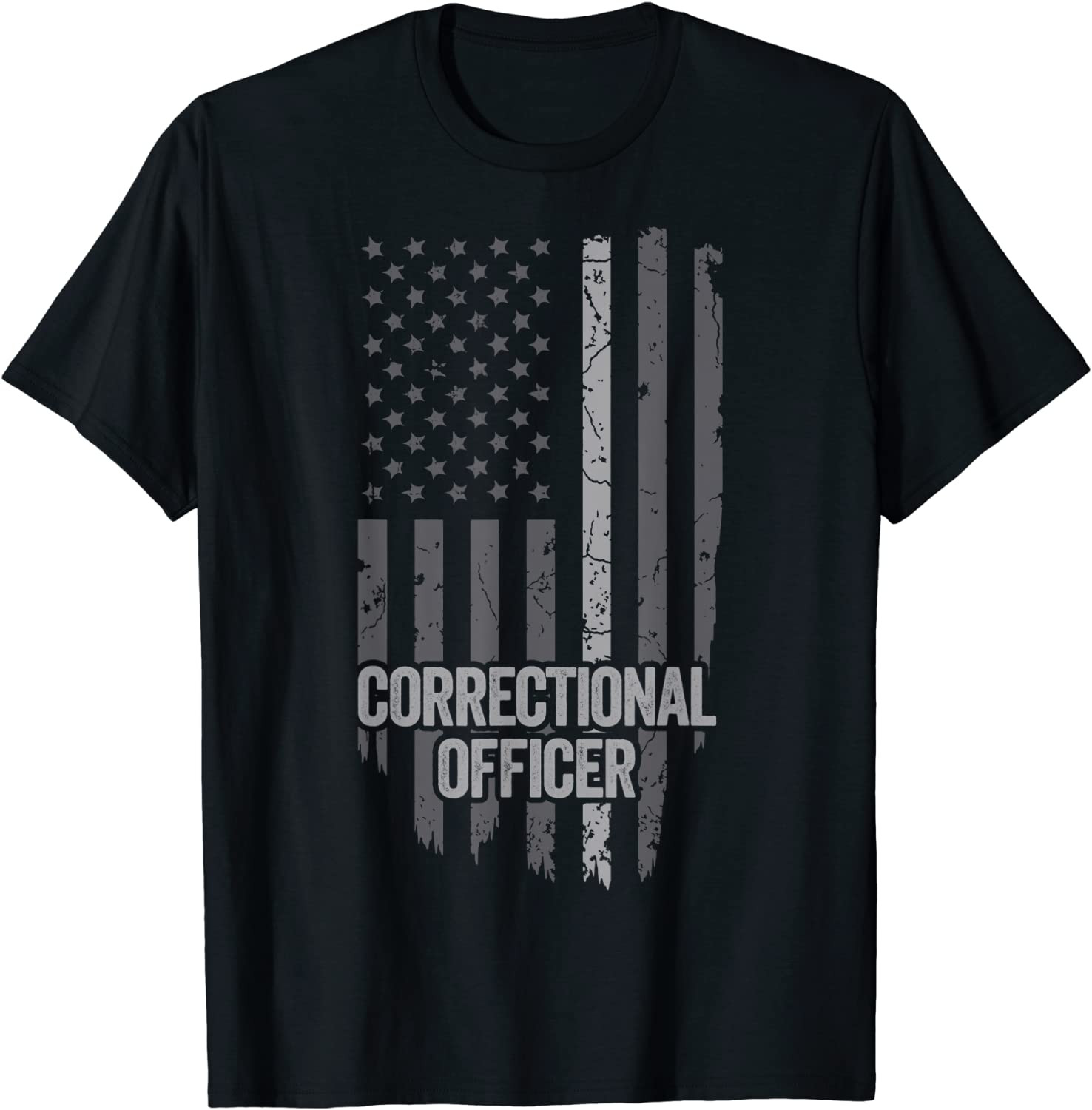 American Flag Thin Line Corrections Correctional Officer T-Shirt