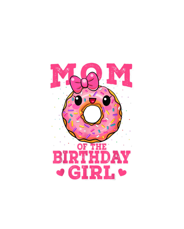 Funny Mom Of The Birthday Girl Pink Donut Birthday Mommy T Shirt
