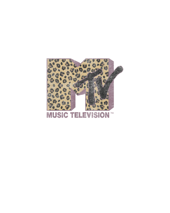 MTV Classic Leopard Print Bold Logo T-Shirt