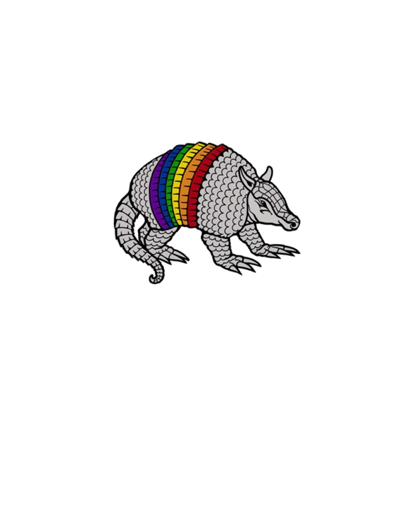 Texas Rainbow Armadillo White T-Shirt
