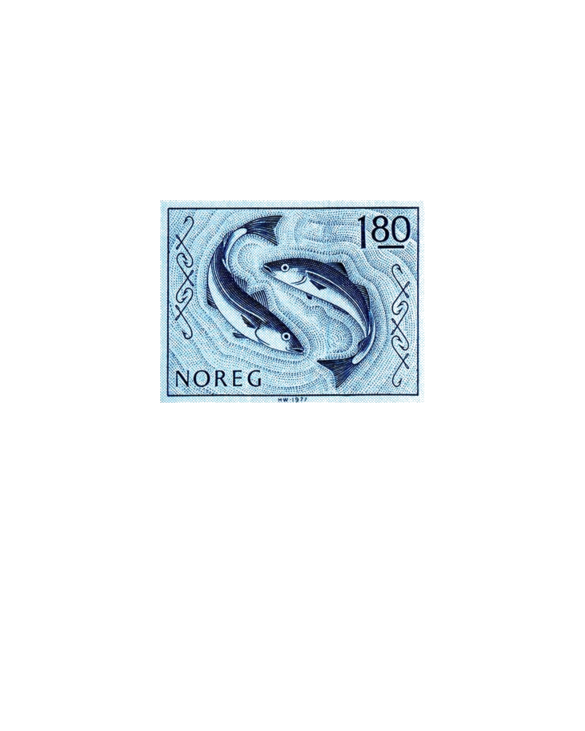 Vintage 1977 Norway Cod Postage Stamp T-Shirt