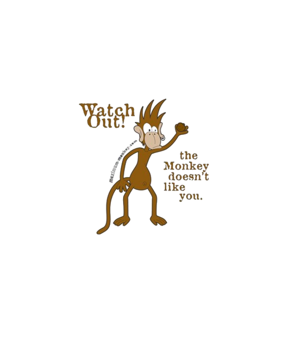 White Poo-Flinging Monkey T-Shirt