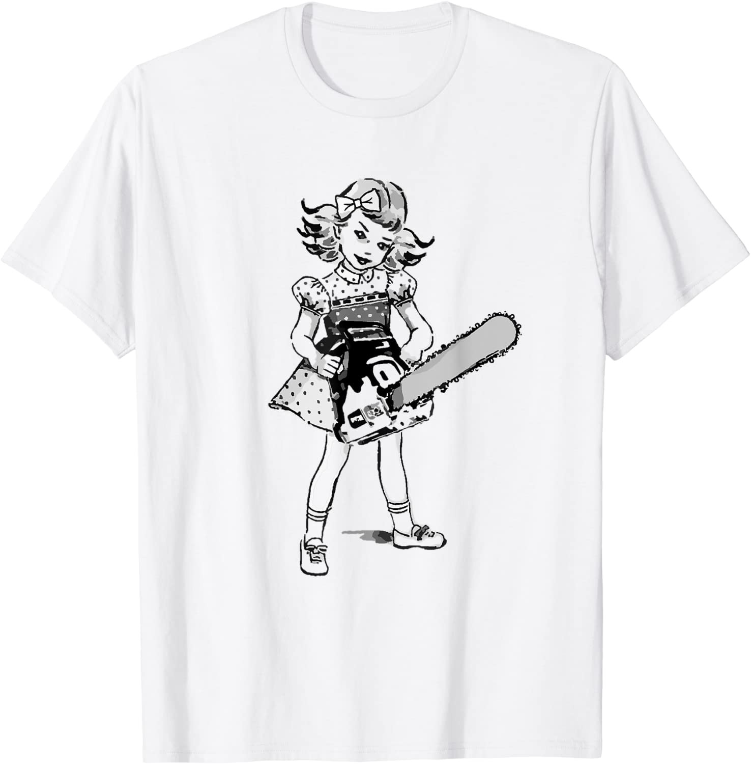 Chainsaw Girl Punk Goth Horror Fan T-Shirt
