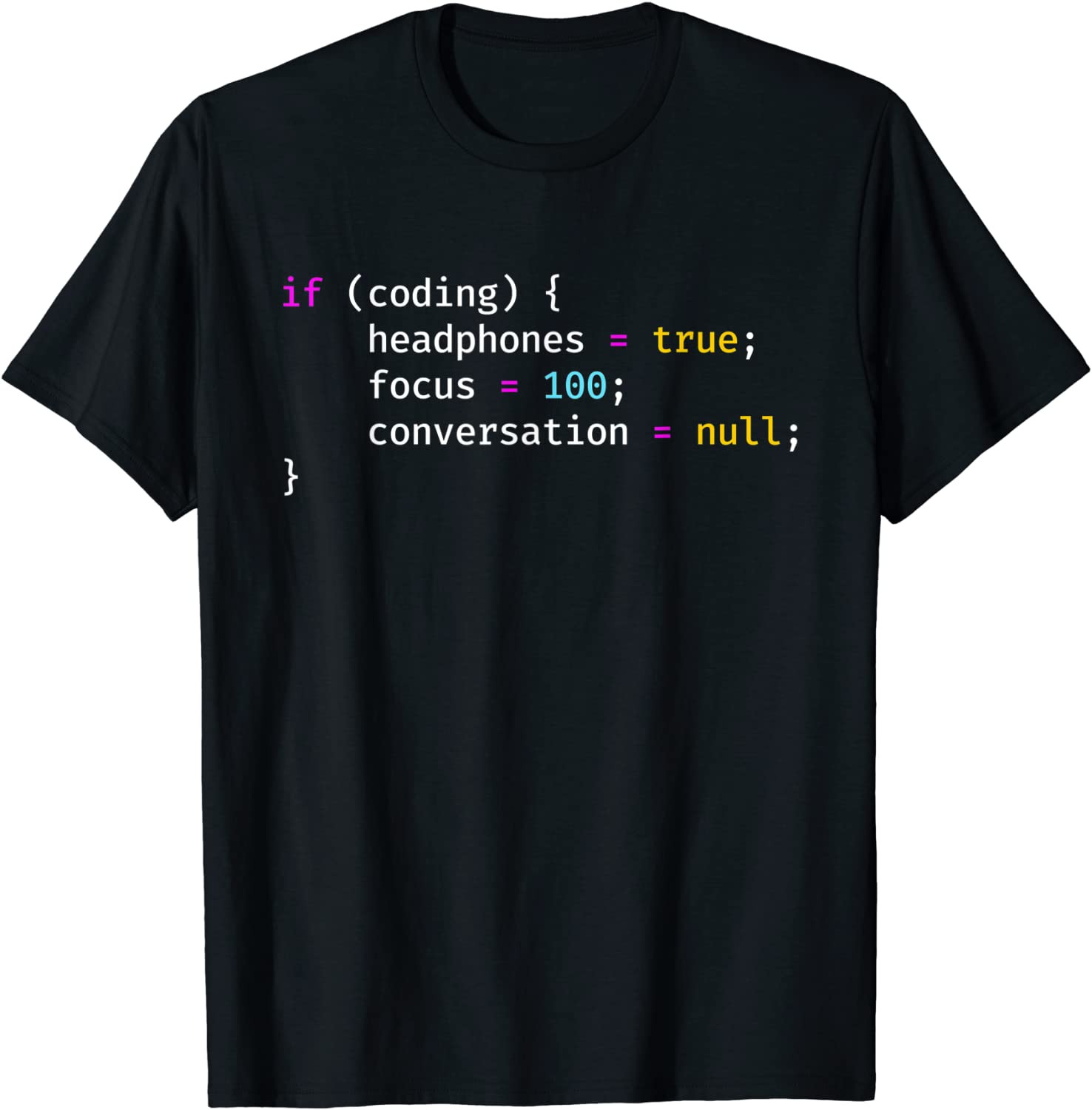 Funny Joke Programming If Coding Headphones Focus T-Shirt