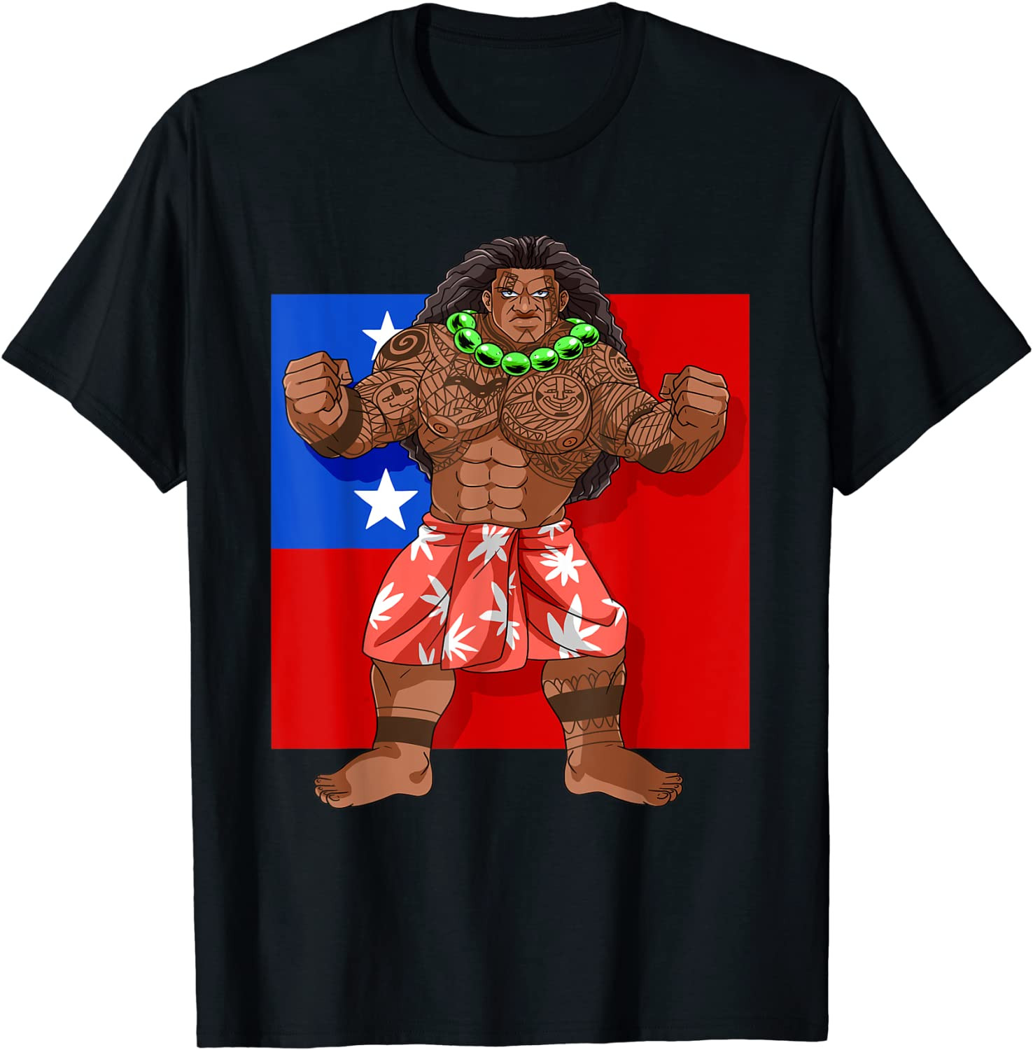 Samoan Pride Polynesian Warrior Samoa Flag T-Shirt