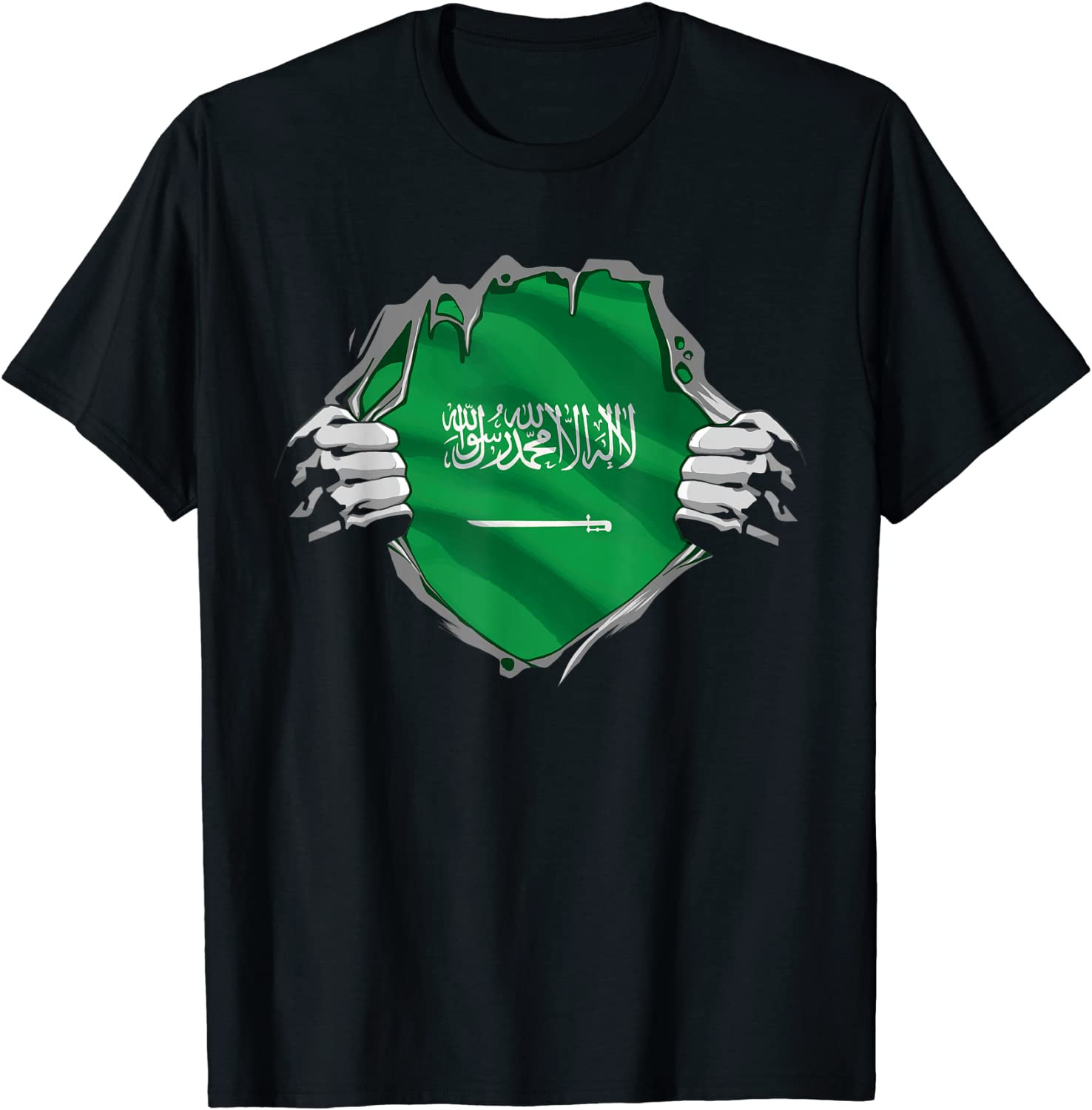 Saudi Arabian Flag Heritage Saudi Arabia Roots Patriotic T-Shirt