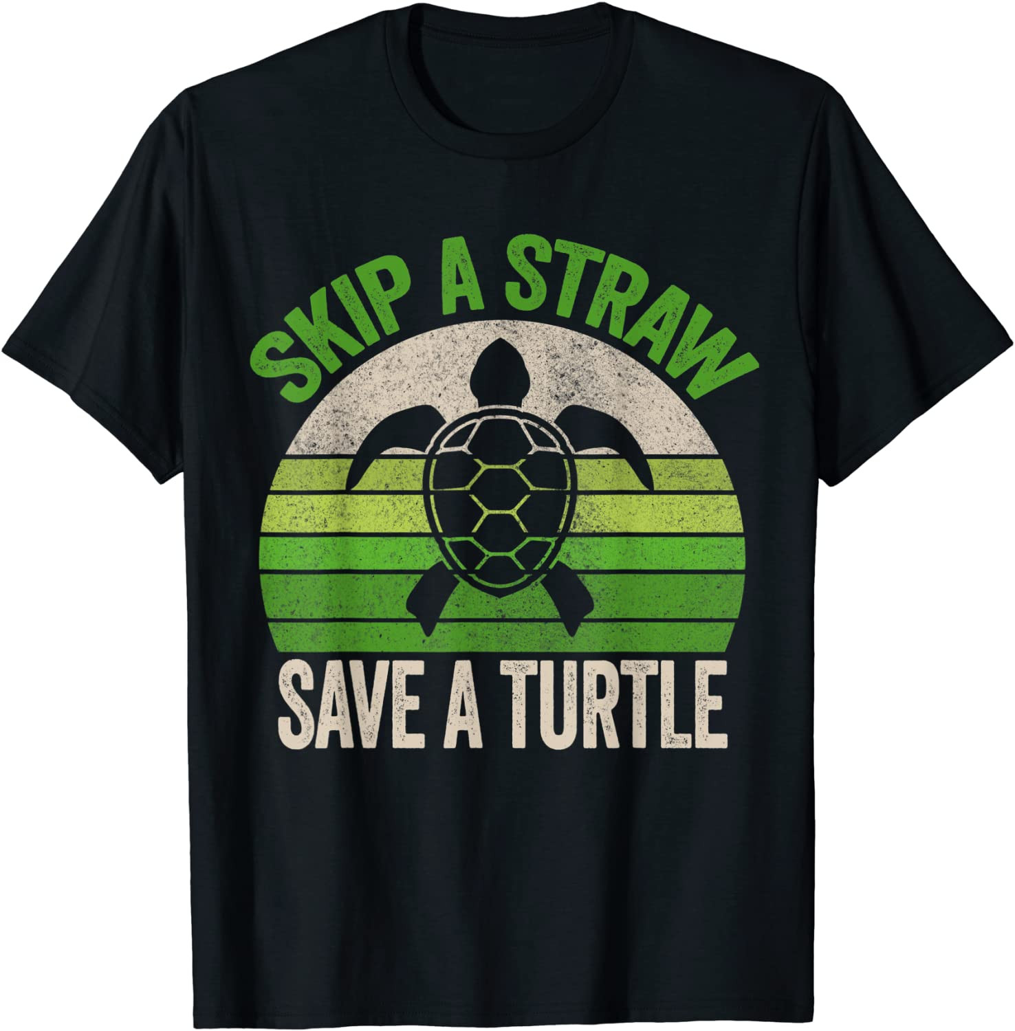 Skip A Straw Save A Turtle Vintage Retro Save The Turtles T-Shirt