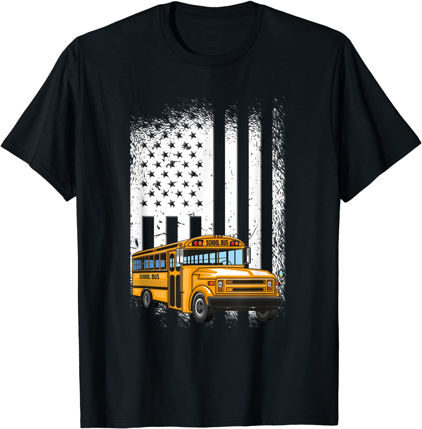 Vintage American Flag School Bus T-Shirt